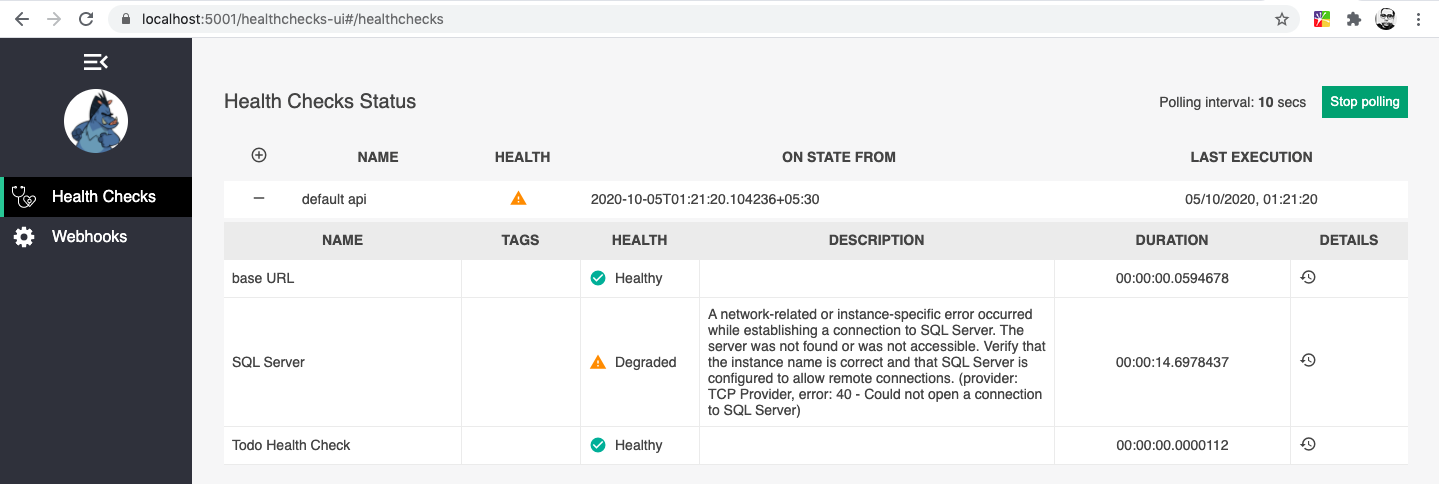 Health Monitoring in ASP.NET Core – Articles on latest .net technology